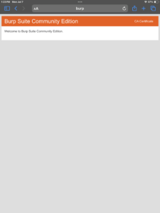 Configuring iOS Device with Burp Suite